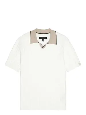 Rag & Bone Sanford Johnny Collar Polo In White - Chalk