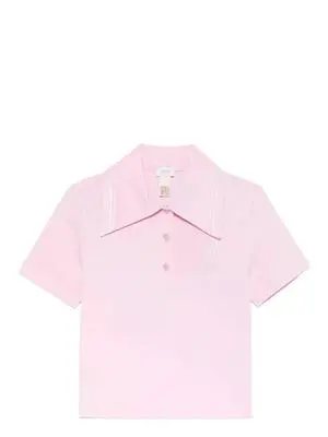 Patou Logo-embroidered Polo Top - Pink