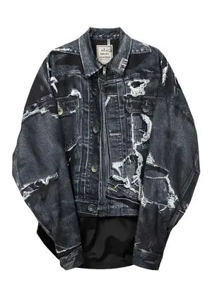 Mihara Yasuhiro T.a.t.a Trompe-l'oeil Denim Jacket - Black