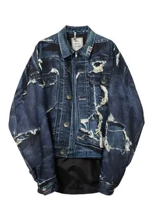 Mihara Yasuhiro T.a.t.a Trompe-l'oeil Denim Jacket - Indigo