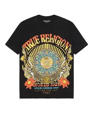 True Religion Short Sleeve Rock N Roll Tee In Black - Jet Black