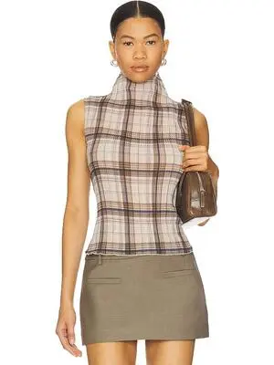 Lioness Ford Top - Tan Plaid