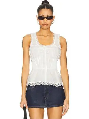 GUIZIO Lillie Pintuck Top - White