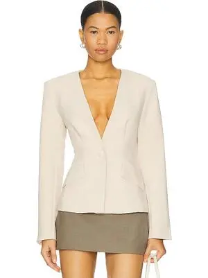 ALL THE WAYS Elizabeth Deep V Blazer - Cream