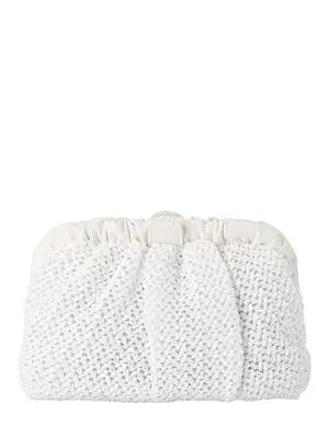OLGA BERG Amalia Petite Gathered Clutch - White