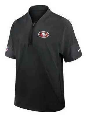 Nike San Francisco 49ers Sideline Coach Nfl 1/2-zip Short-sleeve Jacket - Black