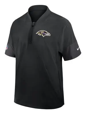 Nike Baltimore Ravens Sideline Coach Nfl 1/2-zip Short-sleeve Jacket - Black