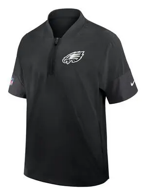 Nike Philadelphia Eagles Sideline Coach Nfl 1/2-zip Short-sleeve Jacket - Black