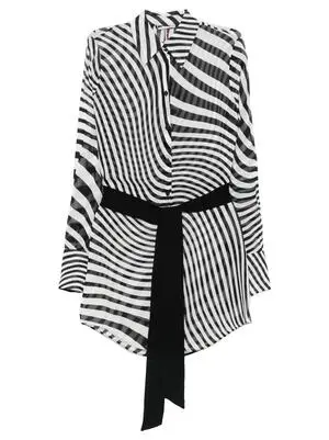 MAISON CLOSE Fever Zebra Print Shirt Dress - Black