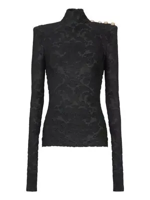 BALMAIN Baroque-Pattern Long-Sleeved Top