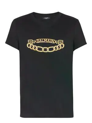 Balmain Chaînes-print T-shirt - Black