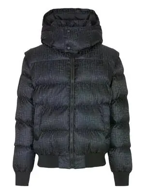 Balmain Monogram-jacquard Padded Jacket - Black