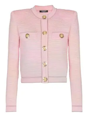 Balmain Cropped Cardigan - Pink
