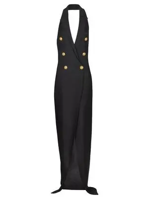 Balmain Halterneck Maxi Dress - Black