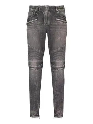 Balmain Slim-fit Biker Jeans - 9az Washed Black