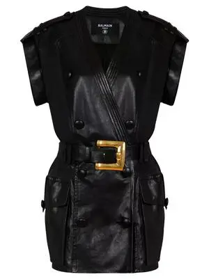 Balmain Belted Mini Dress - Black
