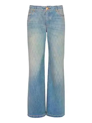 Balmain Diamond-stitched Jeans - Blue