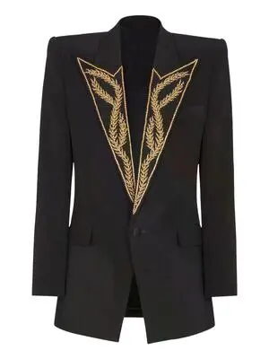 Balmain Embroidered-collar Blazer - Black