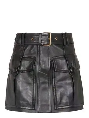Balmain Belted Skirt - Black