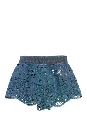 Ermanno Scervino Embroidered Denim Shorts - Blue