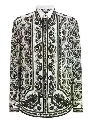 Dolce & Gabbana Majolica-print Martini Shirt - Black