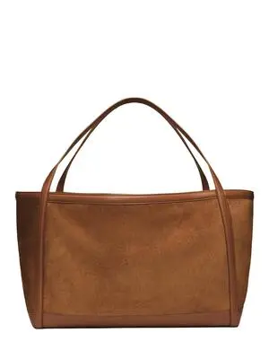 REFORMATION Evangeline Tote Bag Couro Suede