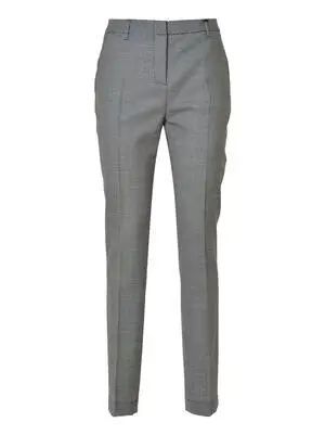 TONELLO Checked Wool Trousers - Grey