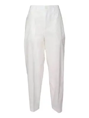 SOLOTRE Cotton Trousers - White