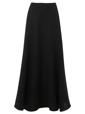 Whistles Lyocell And Linen Midi Skirt - Black