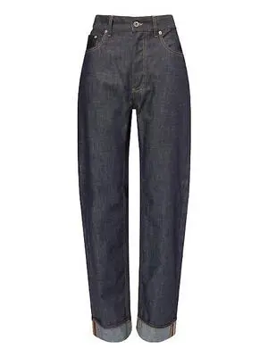 Bottega Veneta Folded-cuffs Straight-leg Denim Jeans - Indigo