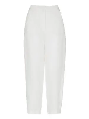 Whistles Barrel-leg Linen Trousers - White