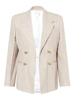 Bottega Veneta Knot Notch-lapels Woven Blazer - Grey Putty
