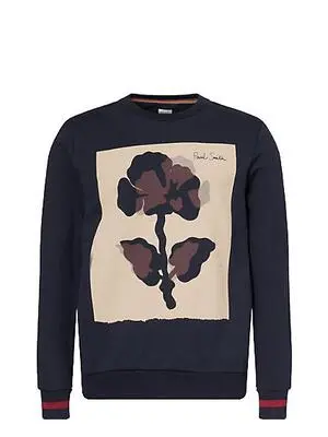Paul Smith Regular-fit Graphic-print Cotton-jersey Sweatshirt - Very Dark Navy