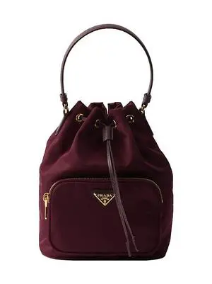 Prada Re-nylon Bucket Bag - Burgundy