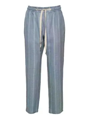 BARBA NAPOLI Striped Drawstring Trousers - Blue