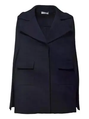 CHARLOTT Wide-lapel Cape - Blue