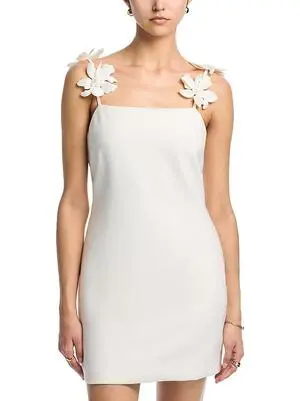 Aqua 3d Floral Strap Mini Dress - White