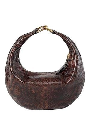 HYER GOODS Convertible Ring Bag - Brown Python Embossed