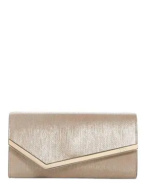 JIMMY CHOO Emmie Leather Clutch Soft Gold/light Gold