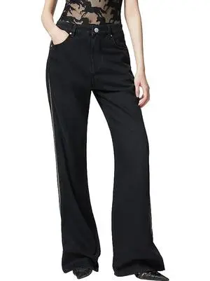 Pinko Wanda Wide Leg Jeans - Limo Black