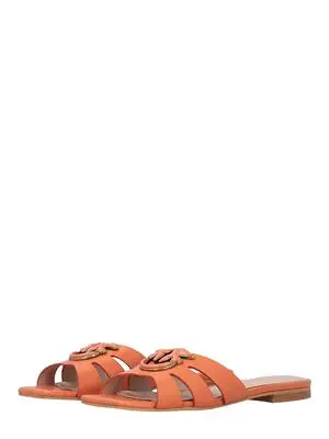 Pinko Marli 09 Leather Slide Sandals - Blusher