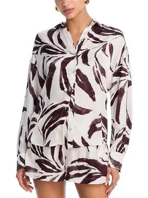 Bella Dahl Oversized Shirt - Moroccan Palm Print