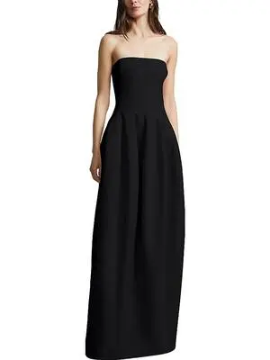 Bcbgmaxazria Solid Structured Gown Black