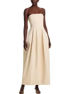 Bcbgmaxazria Solid Structured Gown Creme