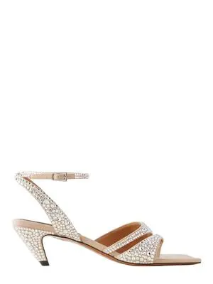 Stella McCartney Crystal-embellished Brushed Sandals - Silver