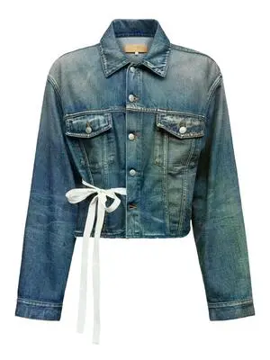 MAISON MARGIELA Belted Denim Jacket - Blue