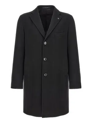 TAGLIATORE Single-Breasted Wool And Cashmere Coat