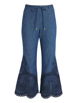 Zimmermann Denim Flared Trousers - Blue