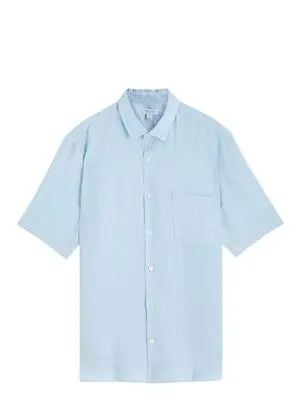 Sunspel Linen Shirt - Light Blue