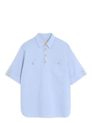 VALENTINO Oxford Cotton Polo Shirt